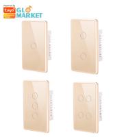 China Glomarket Tuya Smart Switch Wifi US Electric Wall Switch Google Home Alexa Light Lamp Touch Switch App Control for sale