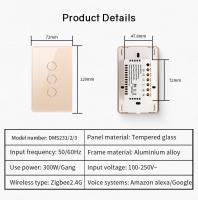 China Glomarket Tuya Smart Switch Wifi US Electric Wall Switch Google Home Alexa Light Lamp Touch Switch App Control for sale