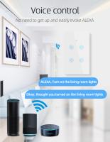 China Glomarket New Design Products Tuya Smart Wifi Wall Switch Us Standard Glass Touch Panel Light Switch Support App Remote Control for sale