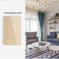 China Glomarket New Design Products Tuya Smart Wifi Wall Switch Us Standard Glass Touch Panel Light Switch Support App Remote Control for sale