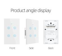 China Glomarket New Design Products Tuya Smart Wifi Wall Switch Us Standard Glass Touch Panel Light Switch Support App Remote Control for sale