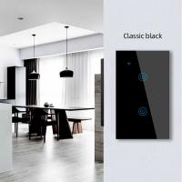 China Glomarket New Design Products Tuya Smart Wifi Wall Switch Us Standard Glass Touch Panel Light Switch Support App Remote Control for sale
