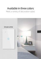China Glomarket New Design Products Tuya Smart Wifi Wall Switch Us Standard Glass Touch Panel Light Switch Support App Remote Control for sale