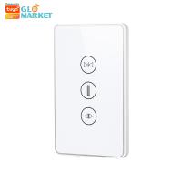 China Glomarket Us Standard Tuya Wifi Smart Curtain Switch Touch Button Voice Control Smart Shutter Switch Alexa Google Home for sale
