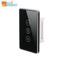 China Glomarket Us Standard Tuya Wifi Smart Curtain Switch Touch Button Voice Control Smart Shutter Switch Alexa Google Home for sale