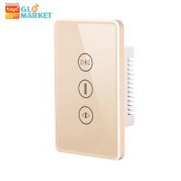 China Glomarket Us Standard Tuya Wifi Smart Curtain Switch Touch Button Voice Control Smart Shutter Switch Alexa Google Home for sale