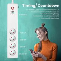 China Eu 4 Outlet Smart Usb Power Strip 2kw 16A Smartlife Power Strip for sale