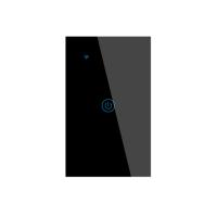 China 118*72mm Black Glass Touch Light Switch Voice Control 100VAC for sale