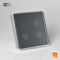 China Curved Panel Tuya Smart Switch Wireless Light Switch With Google Assistant Built In for sale