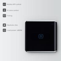 China Curved Panel Tuya Smart Switch Wireless Light Switch With Google Assistant Built In for sale