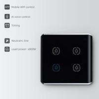 China Curved Panel Tuya Smart Switch Wireless Light Switch With Google Assistant Built In for sale