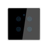 China EU Standard Tuya Smart Switch 2 Gang LED Sensor Light Voice Control Wifi Smart Timer Switch for sale