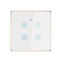 China 4 Gang EU UK Standard Touch Aluminum Frame Smart Timer Switch 4 Gang Smart Switch Tuya WiFi for sale