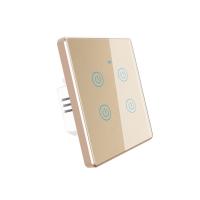 China 4 Gang EU UK Standard Touch Aluminum Frame Smart Timer Switch 4 Gang Smart Switch Tuya WiFi for sale