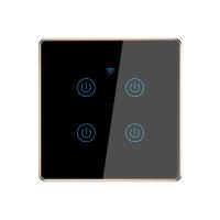 China 4 Gang EU UK Standard Touch Aluminum Frame Smart Timer Switch 4 Gang Smart Switch Tuya WiFi for sale