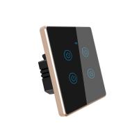 China 4 Gang EU UK Standard Touch Aluminum Frame Smart Timer Switch 4 Gang Smart Switch Tuya WiFi for sale