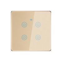 China 4 Gang EU UK Standard Touch Aluminum Frame Smart Timer Switch 4 Gang Smart Switch Tuya WiFi for sale