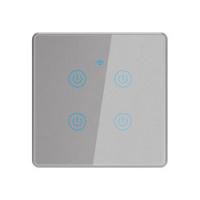 China 4 Gang EU UK Standard Touch Aluminum Frame Smart Timer Switch 4 Gang Smart Switch Tuya WiFi for sale