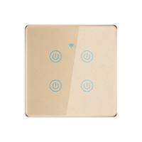 China 4 Gang EU UK Standard Touch Aluminum Frame Smart Timer Switch 4 Gang Smart Switch Tuya WiFi for sale