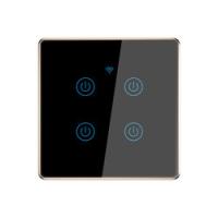 China 4 Gang EU UK Standard Touch Aluminum Frame Smart Timer Switch 4 Gang Smart Switch Tuya WiFi for sale