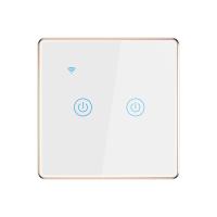 China 2 Gang EU UK Standard New Product Single Fire Zero Fire General Relay Wall Switch Smart Touch Switch for sale