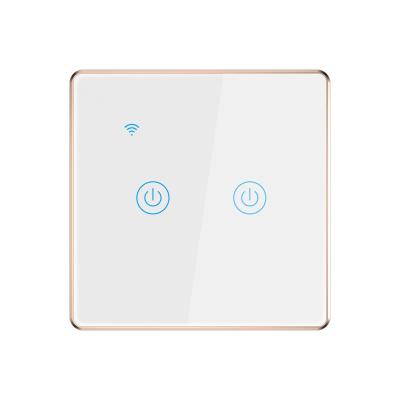 China 2 Gang EU UK Standard New Product Single Fire Zero Fire General Relay Wall Switch Smart Touch Switch for sale