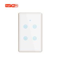 China 802.11B/G/N Tuya Wifi Dimmer Metal Frame Tuya Smart Dimmer Switch WIFI BLE for sale
