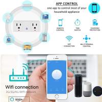 China Tuya Smart US Standard Plug Wifi Plug Works With Alexa And Google Assistant Timing Setting Smart Plug for sale