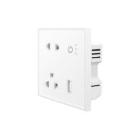 China PC Fireproof 13A Smart Plug Alexa Tuya Wall Socket Security Smart Home for sale