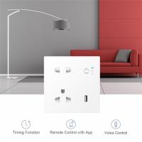 China PC Fireproof 13A Smart Plug Alexa Tuya Wall Socket Security Smart Home for sale