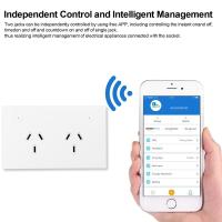 China PC Fireproof Smart In Wall Outlet 16Amp 300W Google Home Wall Plug for sale