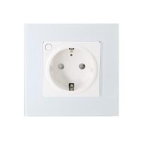 China OEM 16A Smart Wall Socket EU Smart Plug Socket 2.4GHz WiFi White for sale