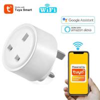 China 10A AC100V Smart Plug Socket UK Tuya Power Plug Alexa And Google Assistant for sale