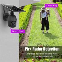 China PIR Radar Tuya Smart Camera PTZ 355 Solar Powered Wireless Outdoor Security Camera for sale