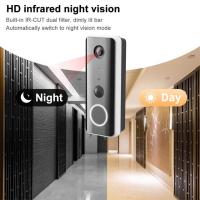 China Pir Detection Smart Video Doorbell Ring 1080p Hd Wireless Peephole Cam Door Bell for sale