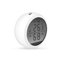 China Tuya LCD Wifi Temperature And Humidity Sensor Amazon Alexa / Google Assistant for sale