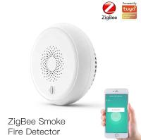 China Plastic Cover Smart Alarm Smoke Zigbee Detector Tuya App Control Household Sensor for sale