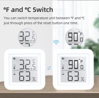 China 5V1A LCD Tuya Wifi Thermometer Temperature And Humidity Monitor Wifi 2.4GHz for sale
