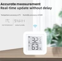 China 5V1A LCD Tuya Wifi Thermometer Temperature And Humidity Monitor Wifi 2.4GHz for sale