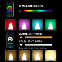 China AC100V Tuya Smart WiFi LED Light Candle Smart Wifi Bulb 300 Luminous for sale