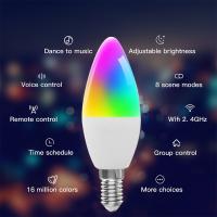 China AC100V Tuya Smart WiFi LED Light Candle Smart Wifi Bulb 300 Luminous for sale
