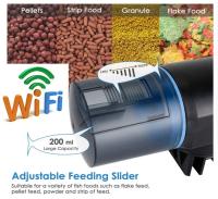 China LCD 200ml Smart Automatic Fish Feeder Wifi Aquarium Feeder RoHS for sale