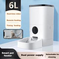 China FCC ABS Smart Pet Feeder 6L Automatic Dog Feeder With Camera for sale