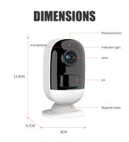 China Glomarket Tuya Smart  Life App Supported Home Low Power 3MP Battery WIFI Camera Built-In Microphone And Speaker for sale