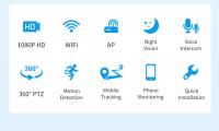 China Glomarket Tuya Smart Security Home Mini Wifi Indoor Camera Home Baby Care Monitor Supports Mobile App Control for sale