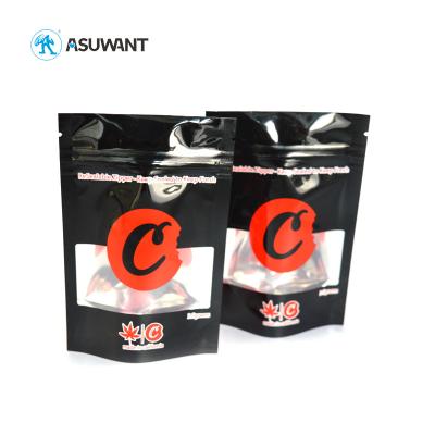 China 3.5g Cookies Smell Proof Mylar Bags For Weed Weed Canabis Cigar Medical Packaging for sale