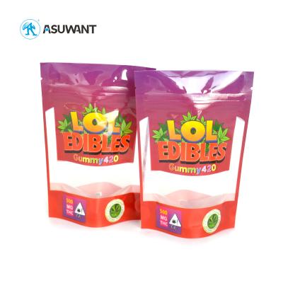 China Compostable Mylar Food Bags Small Three Side Seal Weed Packaging Mylar Bags for sale
