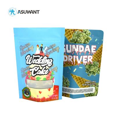 China Resealable Mylar Ziplock Bags Gummies Candy Stand Up Smell Proof Edible Mylar Bags for sale