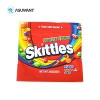 China Skittles Smell Proof Mylar Bags Aluminium Foil Colored Zip Lock Weed Packaging Bags for sale