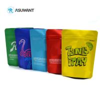 China Spice Herb Packing Mylar Ziplock Bags Custom Printed Stand Up Pouch With Clear Window for sale